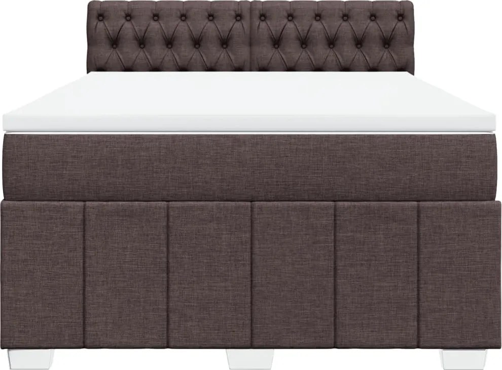 Box spring postel s matrací tmavě hnědá 140x200 cm textil 3287101