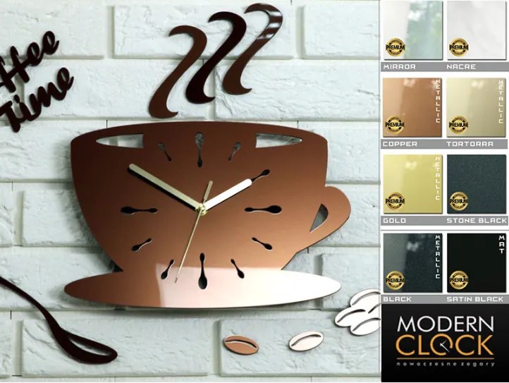 M.Clock Nástěnné akrylové 3D kuchyňské hodiny 64x43cm různé barvy Barva: zlaté