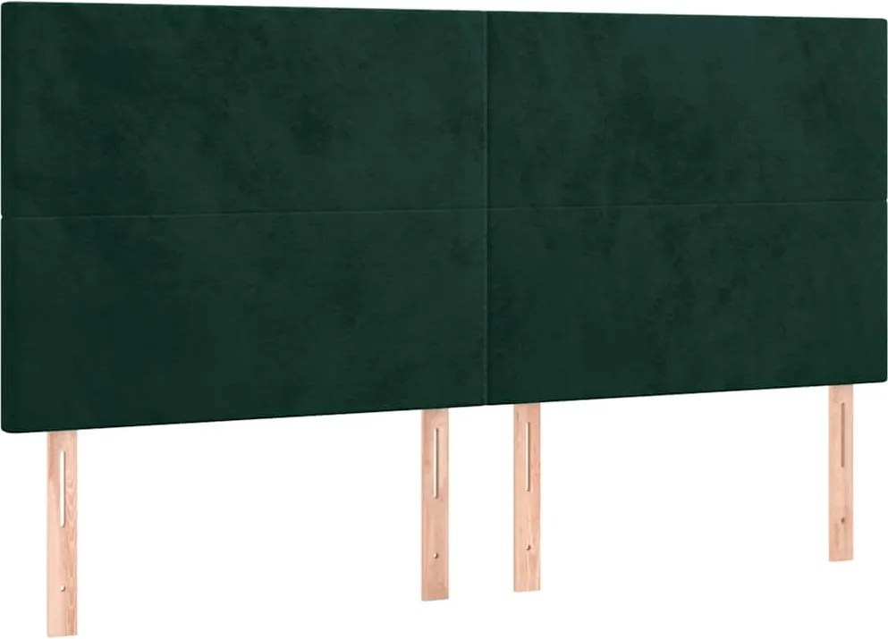 Čelo postele tmavě zelené 180x5x118/128 cm sametové 3116115