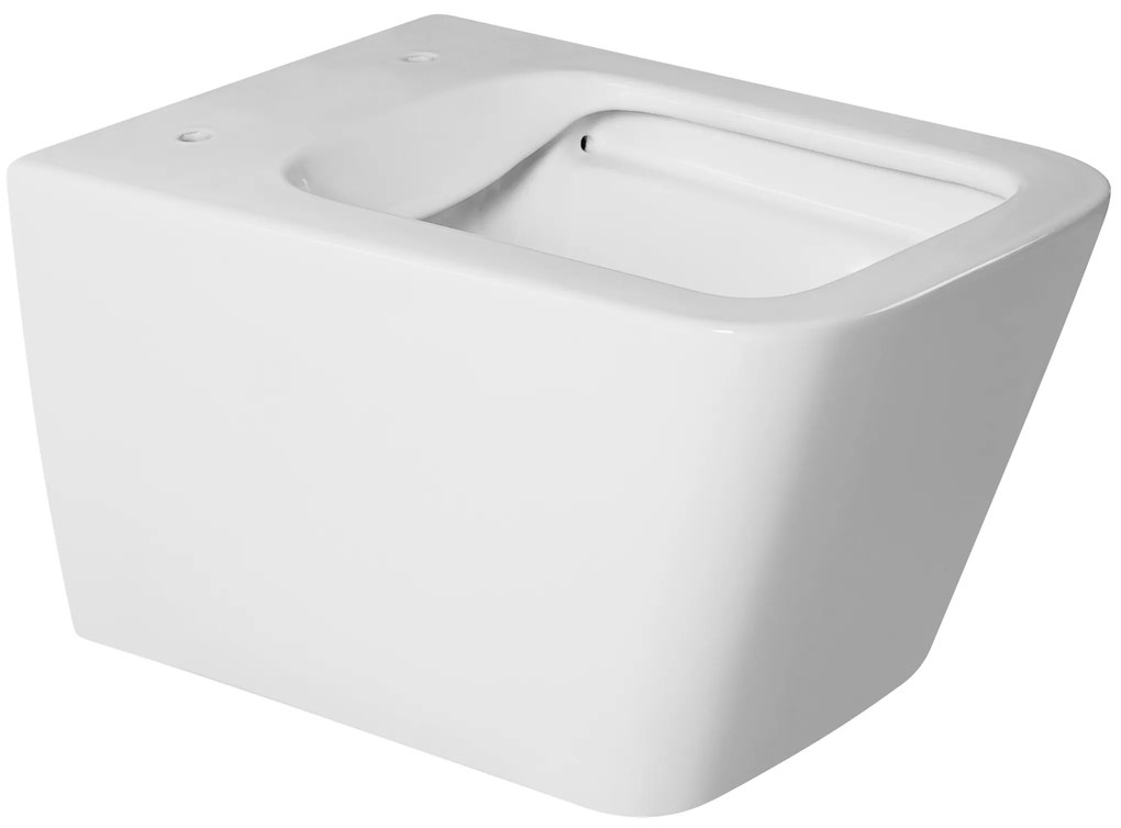 Gamma Mut, závěsná WC mísa 51x36 cm Rimless s pomalu padajícím sedadlem, bílá lesklá, GMA-MUT-202