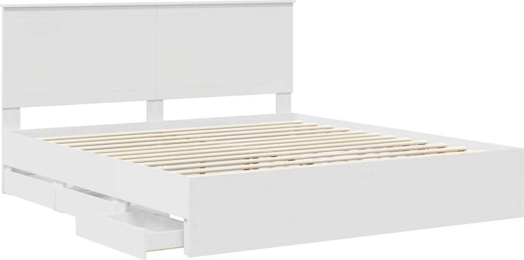 Rám postele se zásuvkou Bílá 180 x 200 cm Inženýrské dřevo 3411089