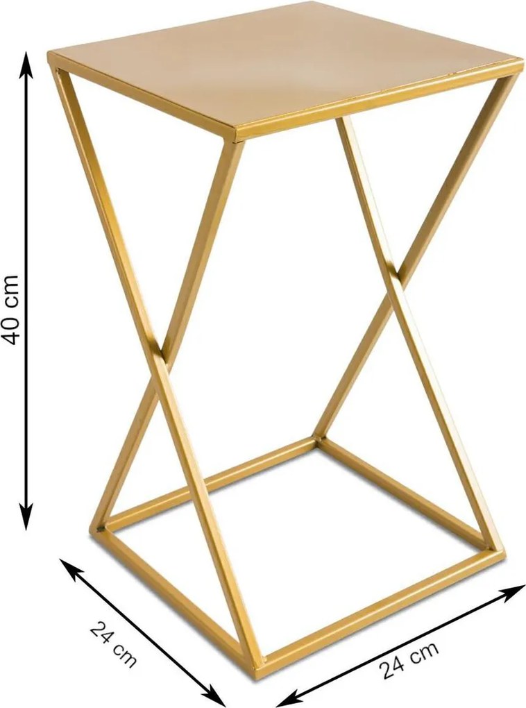 STOJAN NA KVĚTINÁČ LOFT5 40X24X24 CM ZLATÁ