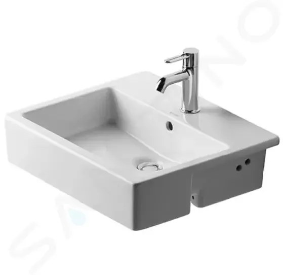 DURAVIT - Vero Umyvadlo zápustné 550x470x170 mm, s 1 otvorem pro baterii, s WonderGliss, bílá (03145500001)