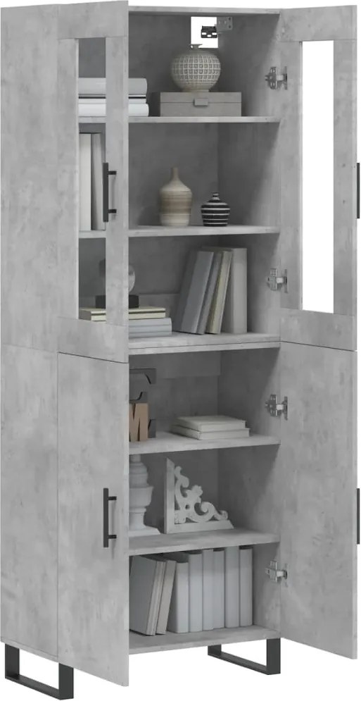 Skříň highboard betonově šedá 69,5x34x180 cm kompozitní dřevo 3198237