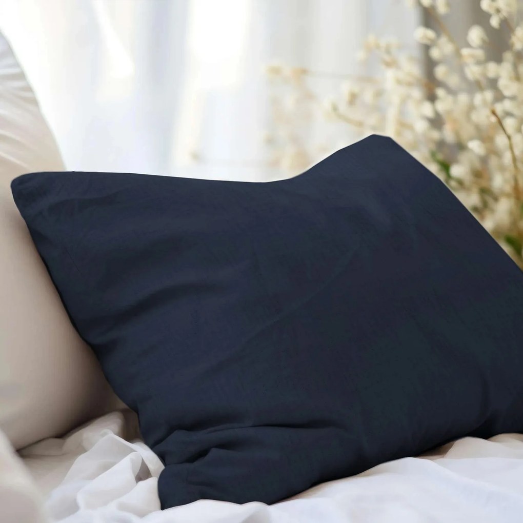 Mušelínové prodloužené povlečení Dark navy Velikost: 140 x 220 + 70 x 90
