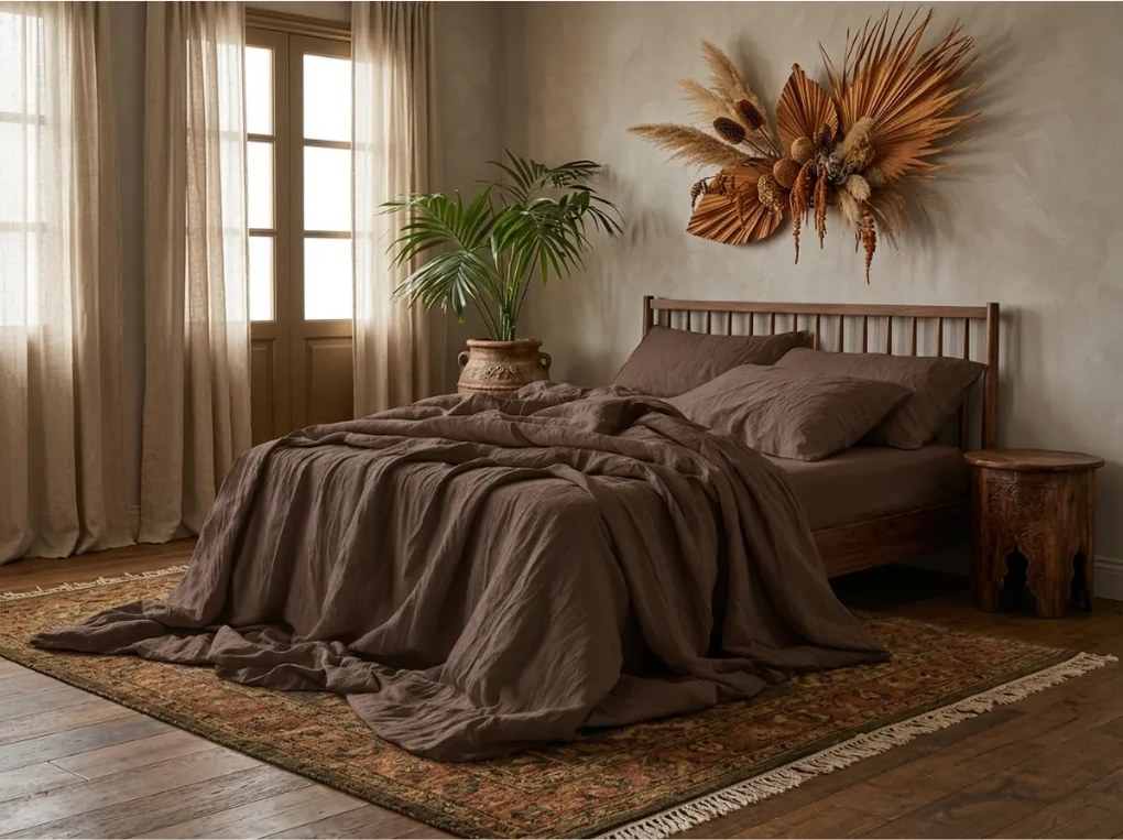 Mušelínové povlečení MUSSARI tmavě hnědé Rozměr povlečení: 70 x 90 cm | 140 x 220 cm