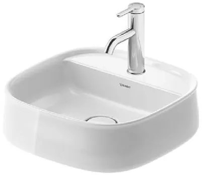 Duravit Zencha - Umyvadlo na desku 420x420 mm, bez přepadu, otvor pro baterii, DuraCeram, WonderGliss, bílá 23744200711