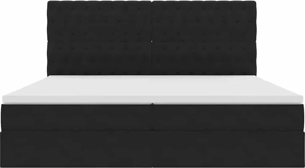 Postel s úložným prostorem a matrací Černá 200 x 200 cm samet 3372113