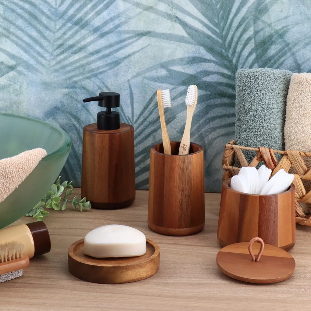 Dávkovač mýdla Acacia, hnědá/s černými prvky, 200 ml