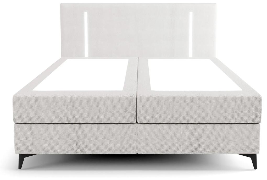 Manželská postel 140 cm Ortega Comfort (šedá) (s roštem a matrací, s úl. prostorem) (s LED osvětlením). 1082720