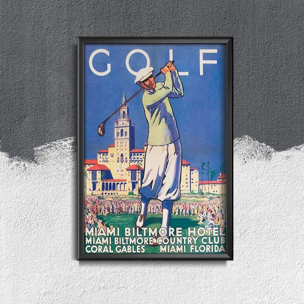 Retro plakát Miami golf