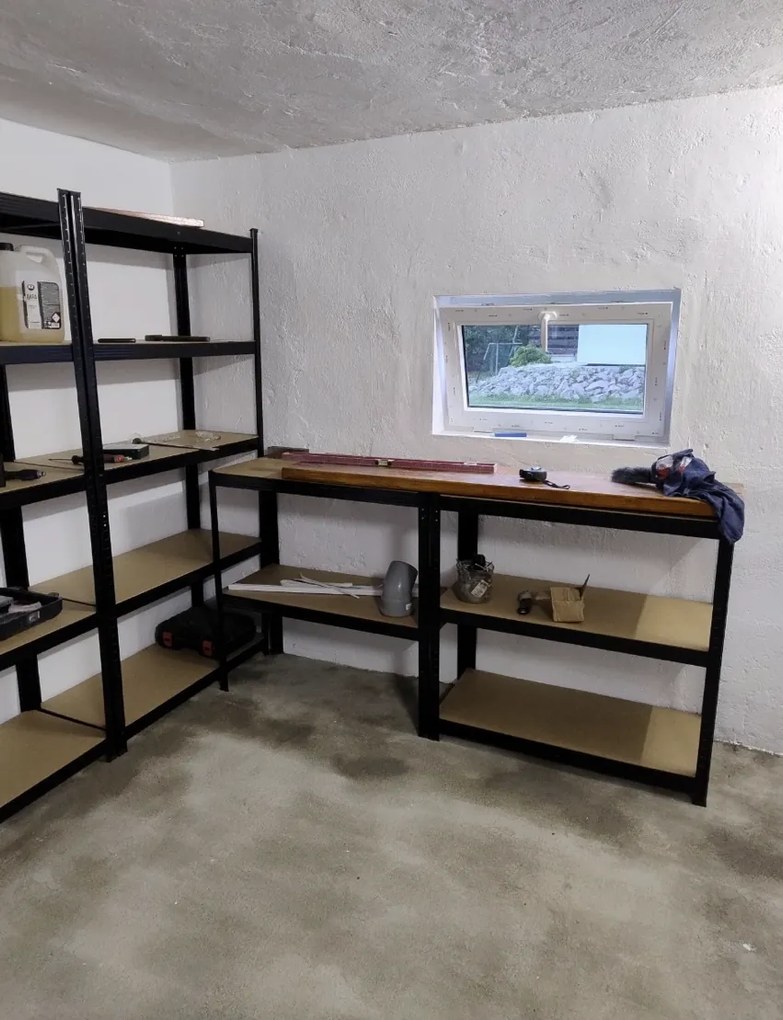 Fistar AKCE - Balíček : 4x Regál 180x90x40 cm lakovaný 5-policový, nosnost 875 kg - ČERNÝ