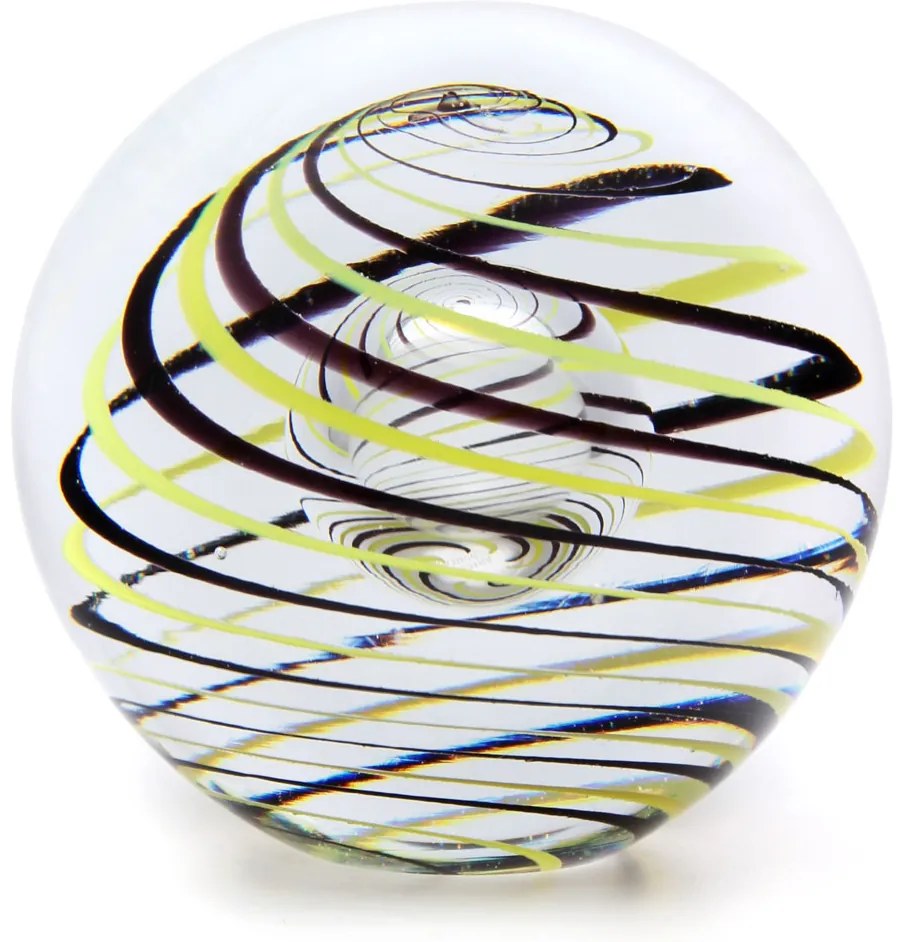 Skleněné těžítko - dekor 01, Žlutá/Černá, 10 cm | České sklo od Artcristal Bohemia