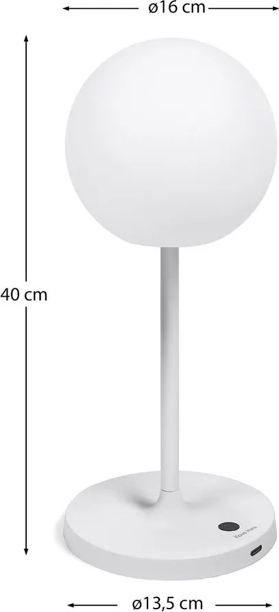 LED stolní /přenosné stmívatelné venkovní svítidlo na USB ø 16 cm Dinesh – Kave Home