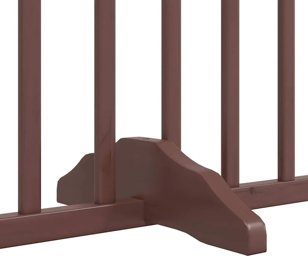 Zábrana pro psy s dvířky skládací 8 panelů hnědá 640 cm topol 3155634