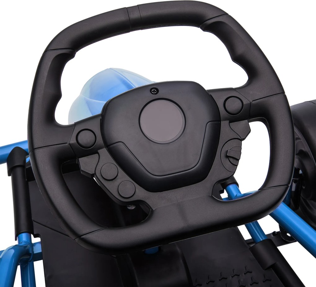 HOMCOM Dětská elektrická motokára 24V s pomalým startem, hudbou, klaksonem, bezpečnostním pásem, dětské vozidlo pro 8-12 let, modrá | Aosom.de