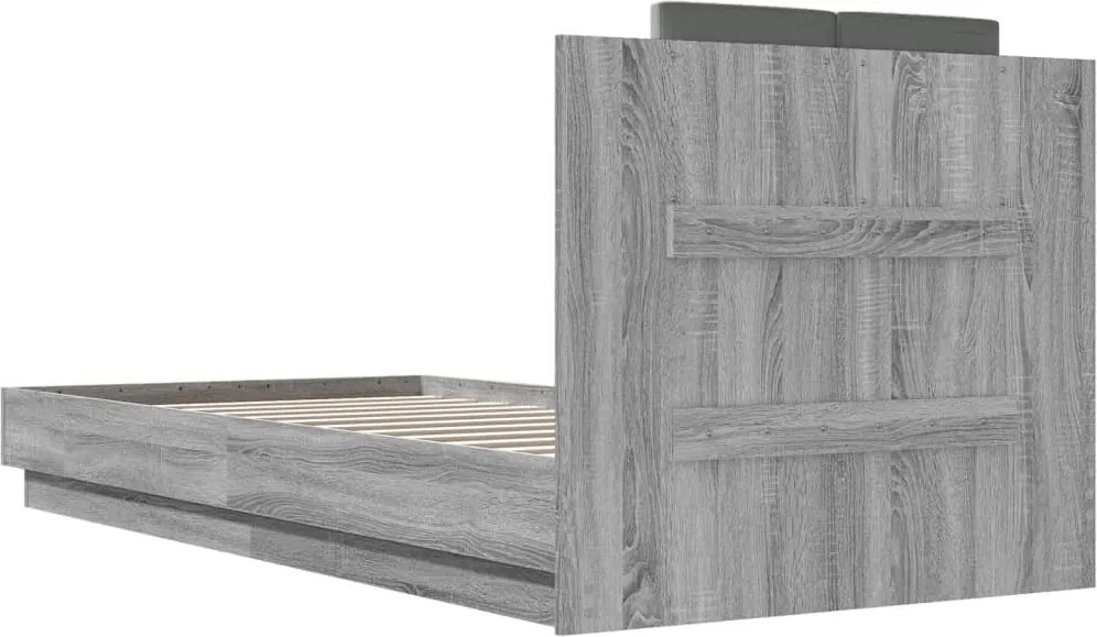 Rám postele s čelem šedý sonoma 100 x 200 cm kompozitní dřevo 3209938