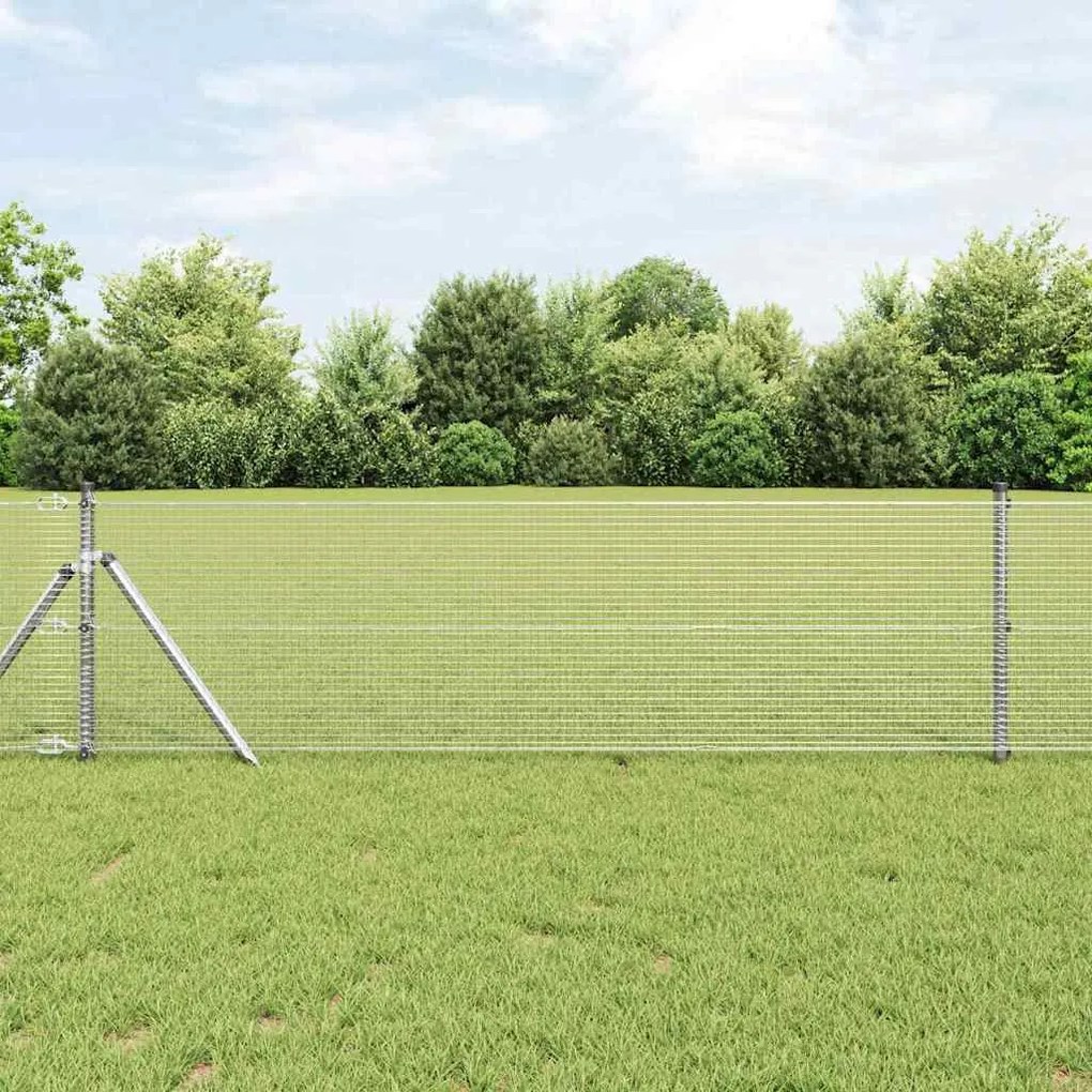 Zemní upevnění svařované drátěné ploty 50 x 0,6 m Stříbrná 3351634