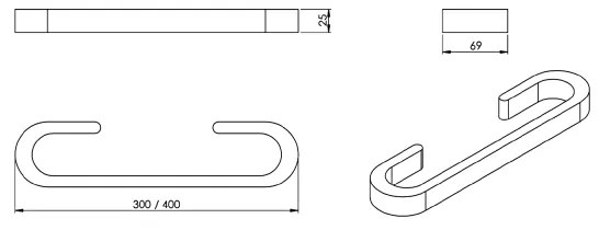 Gedy - Nástěnný věšák na ručníky HIMALAYA 7x40 cm bambus/hnědá