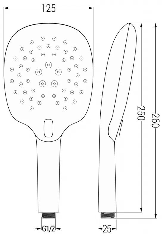 Mexen příslušenství - hlavice ruční sprchy Oval R-22, 3-funkce, chrom, 79522-00