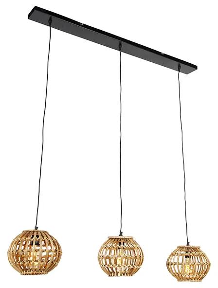 Venkovská závěsná lampa bambus 3-světlo - Canna