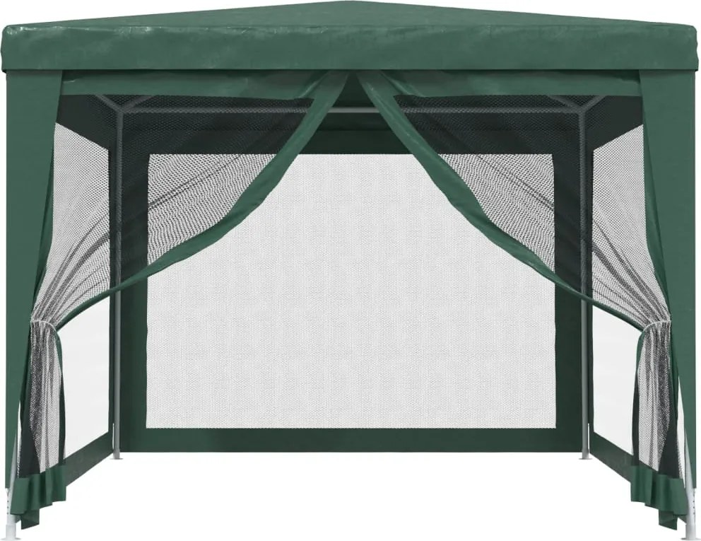 Party stan se 4 síťovanými bočnicemi zelený 3 x 4 m HDPE 319233