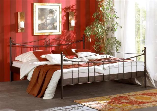 Nábytek ATIKA s.r.o. Kovová postel RIO GRANDE Povrchová úprava: stříbrná RAL 9006, Rozměr: 200 x 200 cm