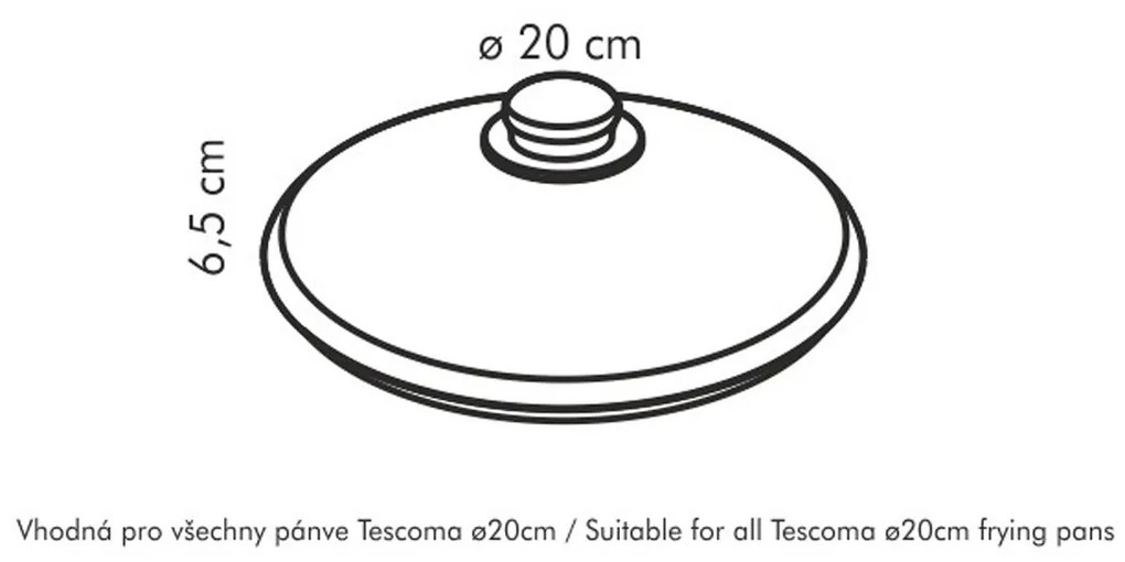 Skleněná poklice UNICOVER ø 20 cm