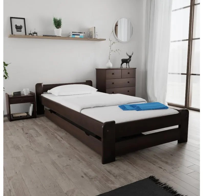 Postel Emily 80 x 200 cm, ořech Matrace: Matrace Coco Maxi 20 cm