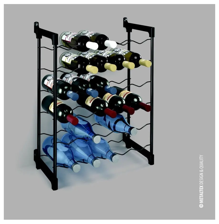 Šedý kovový regál na víno počet lahví 30 Chianti – Metaltex