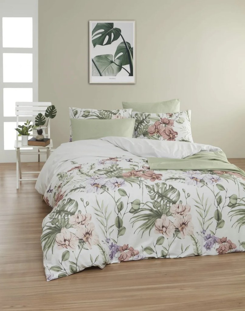 Povlečení bavlněné Tropic TiaHome - 1x Polštář 90x70cm, 1x Přikrývka 140x200cm
