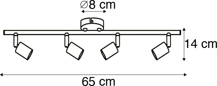 Chytré bodové světlo černé s nastavitelným úhlem včetně Wi-Fi GU10 - Jeany