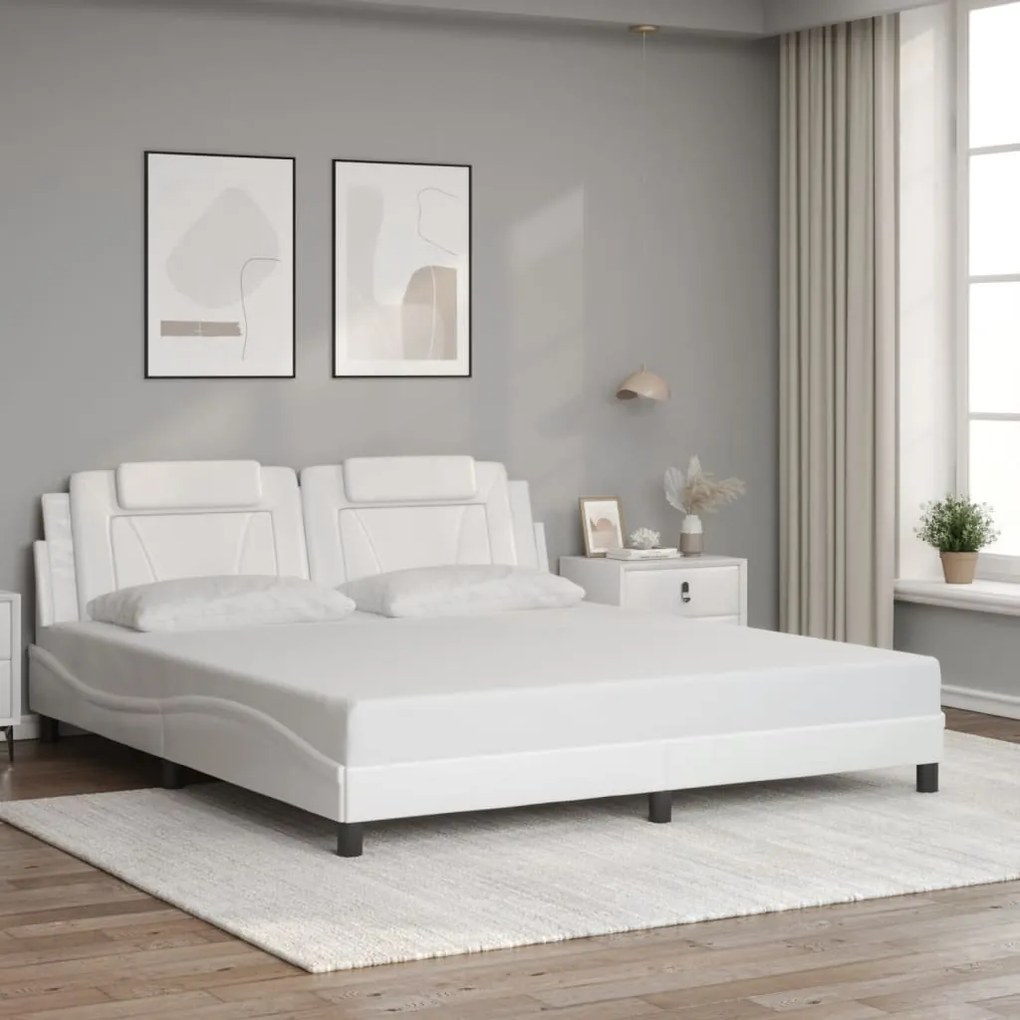Rám postele Viana s LED bez matrace bílý 180 x 200 cm 3214037