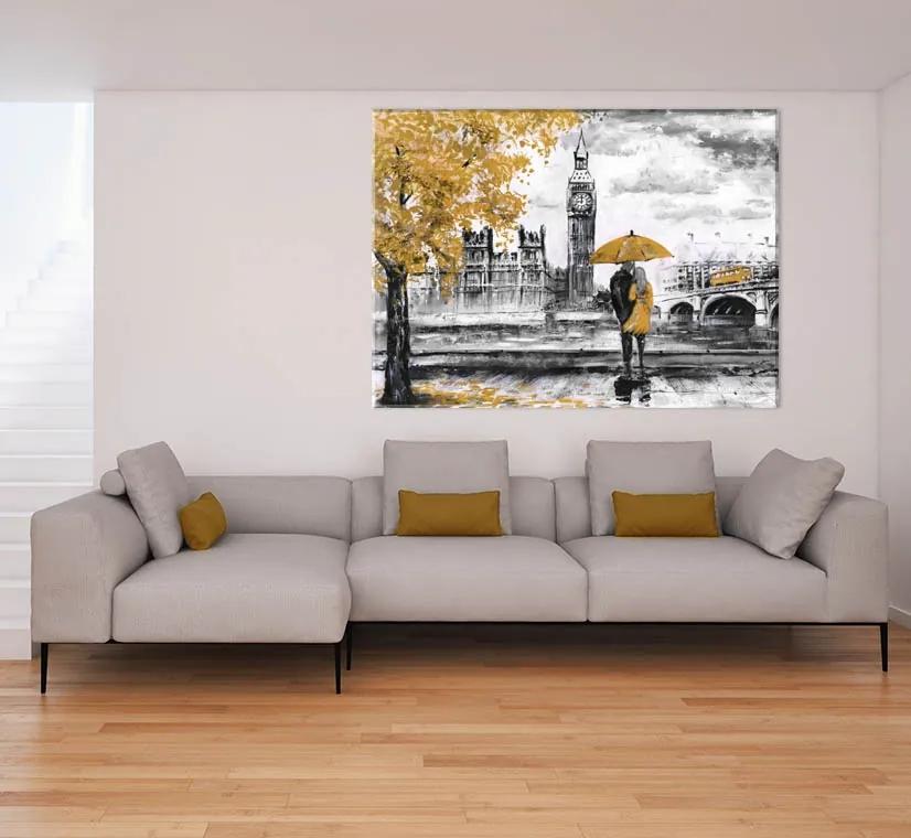 Malvis ® Obraz londýnská procházka žlutá Velikost (šířka x výška): 40x30 cm