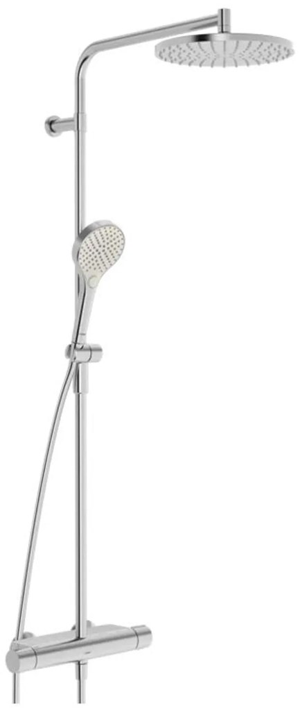 Hansa Viva - Sprchový set s termostatem, průměr 25 cm, 3 proudy, broušená ocel 6515920180