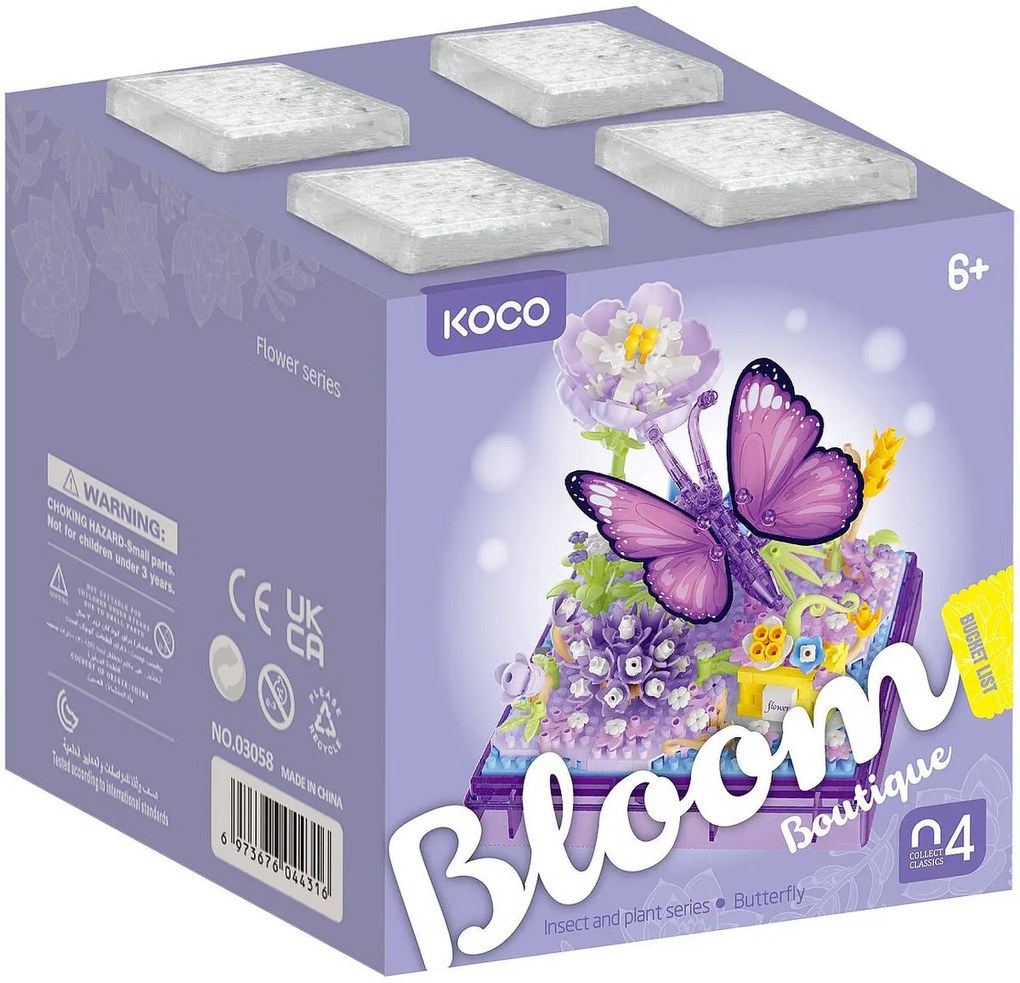 _Ostatní 1_ Stavebnice mini KOCO Motýlek 471 dílků v průhledném boxu plast 00800190