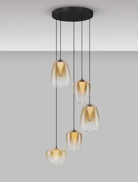 Designový lustr Oblo 5 Zlatá