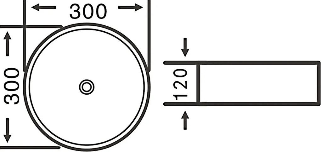 Sapho Nimis keramické umývátko na desku 30 cm bílá AR489