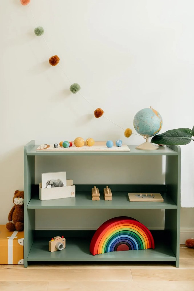 Knihovnička na Montessori hračky a pomůcky - menší  - modrá