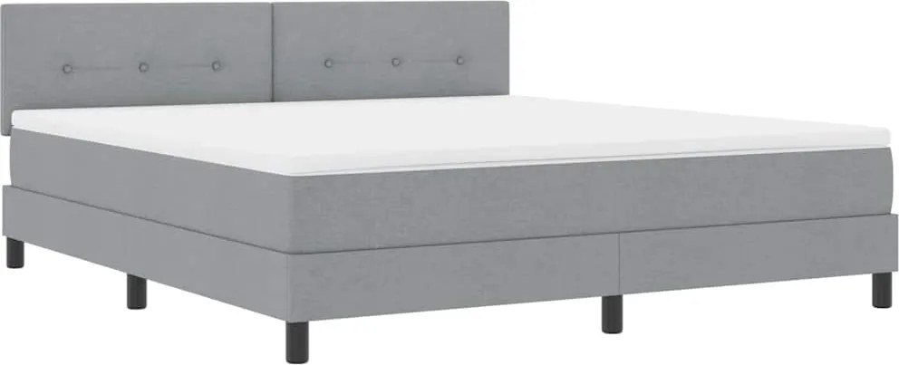 Postel s boxspringem s čelo Světle šedá 180 x 200 cm textil 3338706
