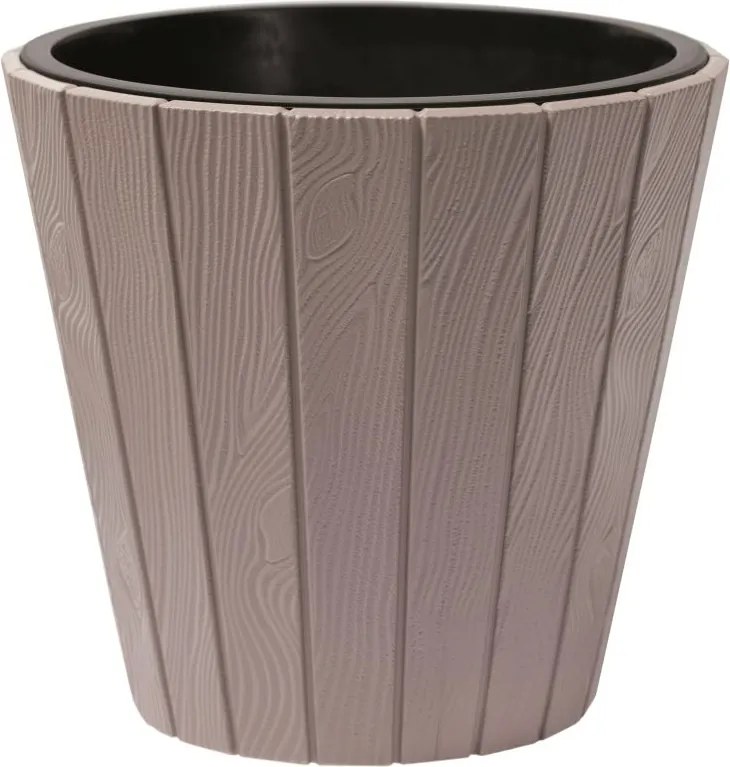PRO Květináč WOODE + vklad mocca 48,8 cm
