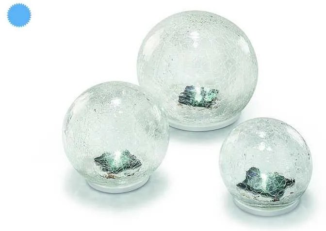 Solární skleněná koule Esotec Crackle Balls 102082 - balení 3 kusů