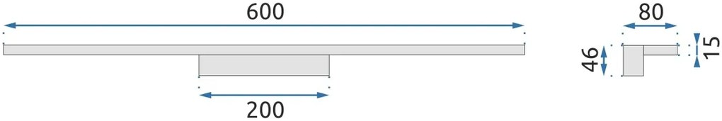 Koupelnové svítidlo APP837-1W Line 60cm zlaté