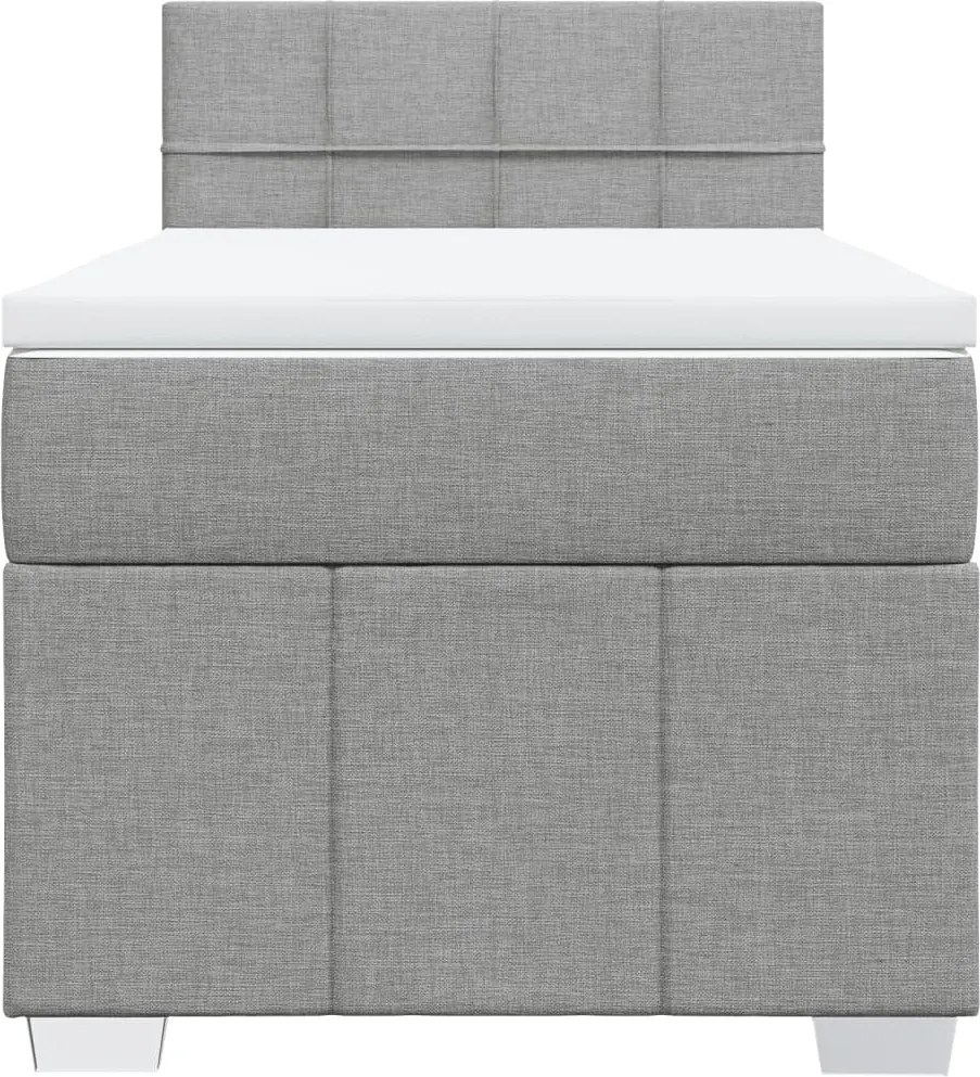 Box spring postel s matrací světle šedá 90x200 cm textil 3289251