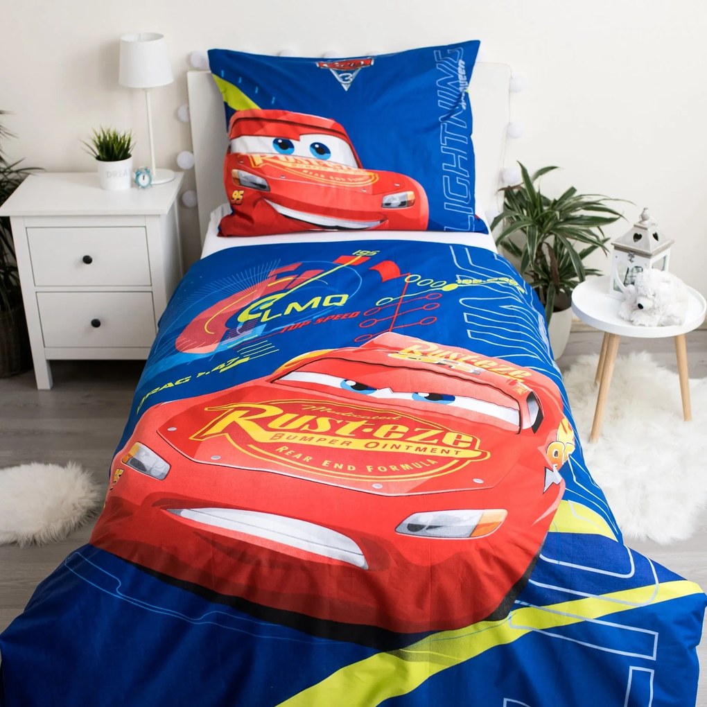 Jerry Fabrics Bavlněné povlečení Cars 3 "McQueen 03" 140x200 / 70x90 cm