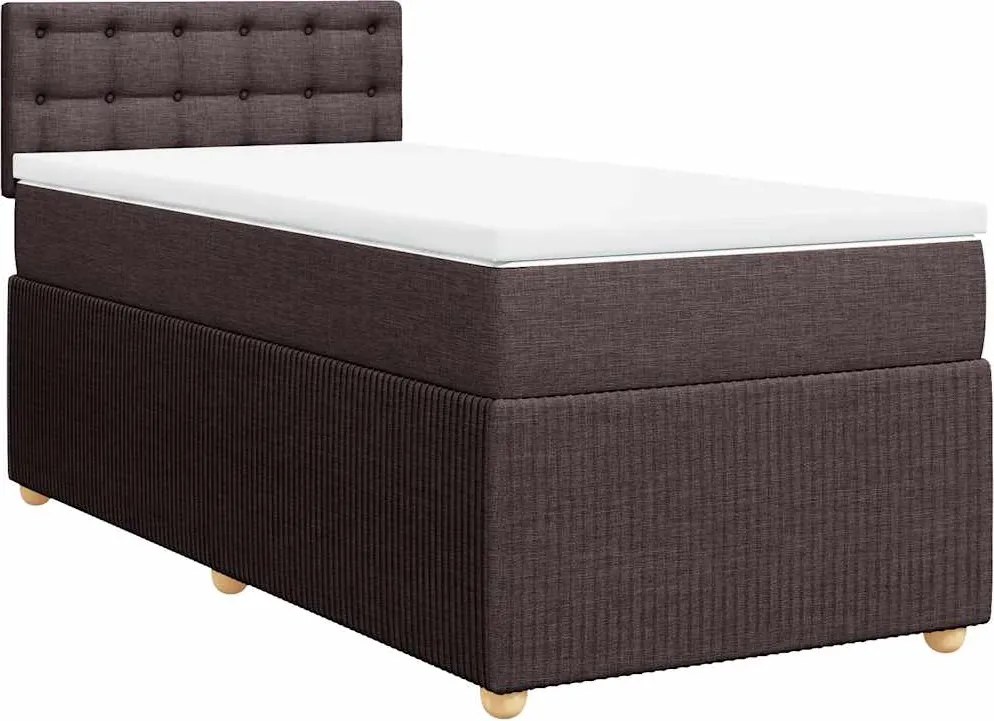 Box spring postel s matrací tmavě hnědá 80x200 cm textil 3289600