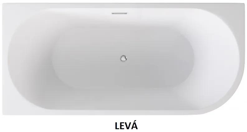 BESCO Volně stojící vana ZOYA Glam - grafitová Barva sifonu - Černá, Rozměr vany - 150 × 75 cm, Způsob provedení - Levé VANZOYA150LBG3