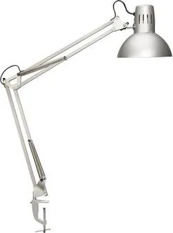 Stolní úsporná lampa Maul study s klipsem, E27, 60 W, stříbrná