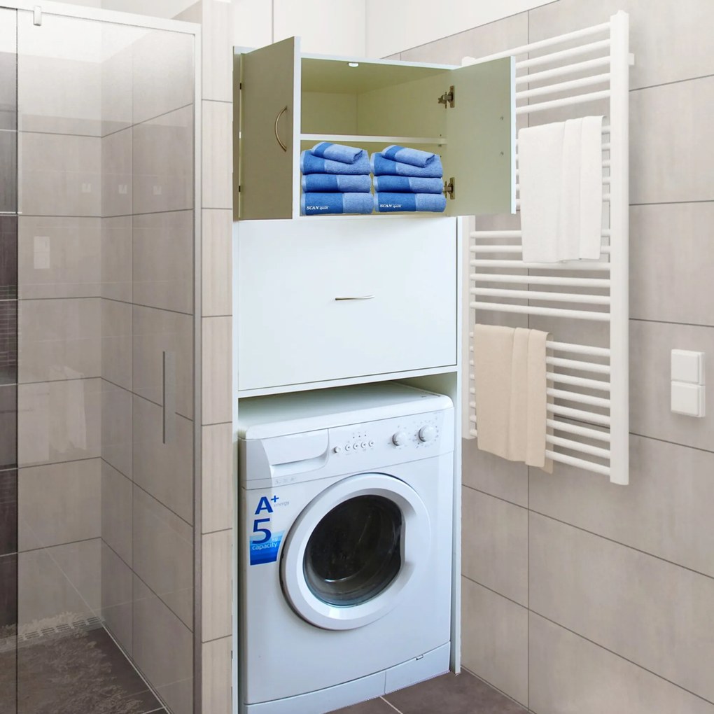 Sconto Skříň nad pračku LAVANDE bílá