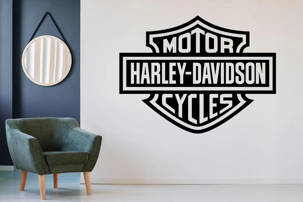 Lepy.cz Samolepka na zeď Harley-Davidson Velikost (šířka x výška): 40x30cm, Barevná varianta: Bílá